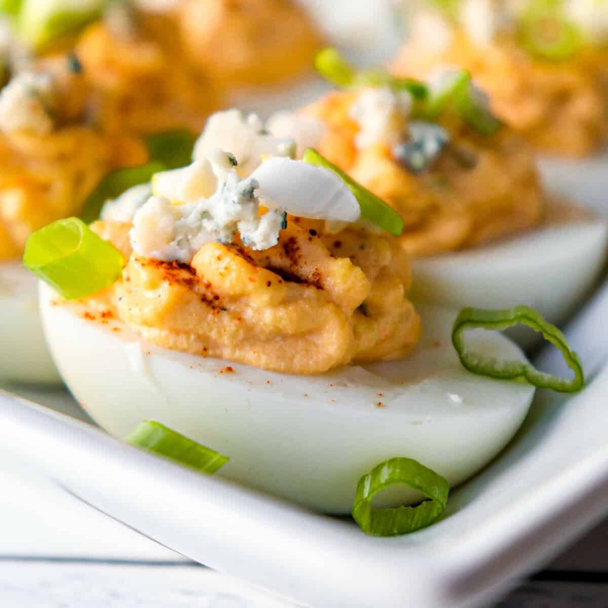 Buffalo Deviled Eggs {Low Carb} - Explorer Momma